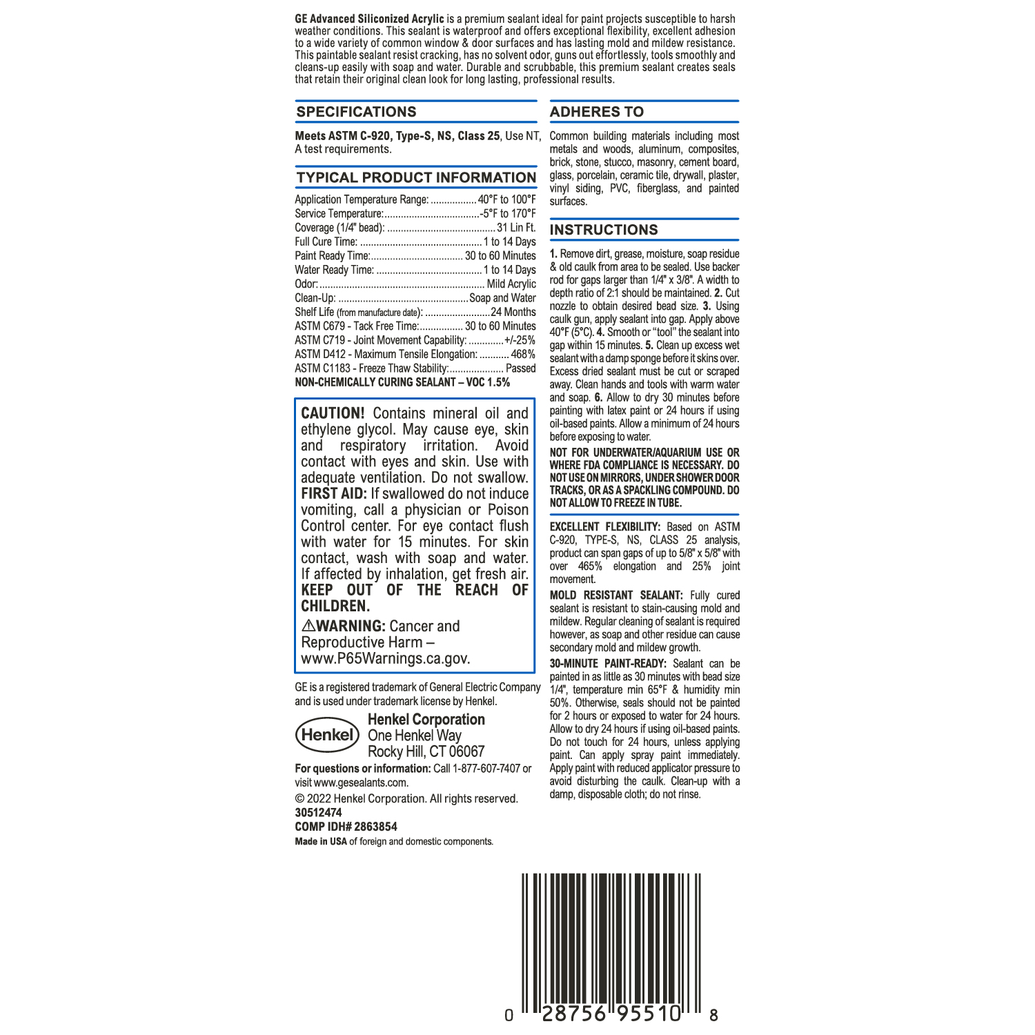 GE Sealants | Siliconized Advanced Acrylic Window & Door Sealant